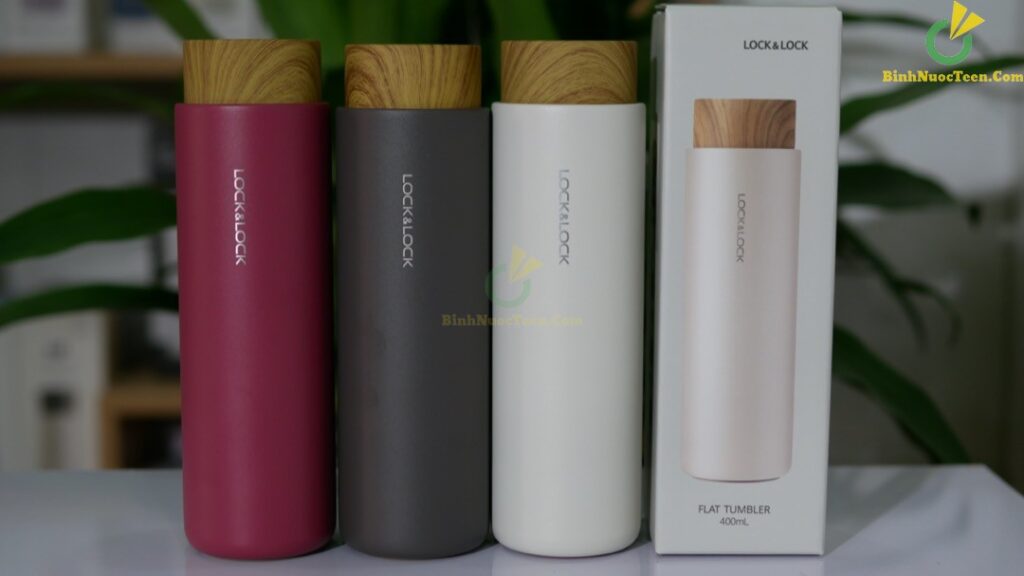 Bình Giữ Nhiệt LocknLock 400ml Nắp Gỗ Flat LHC4227 - Binhnuocteen