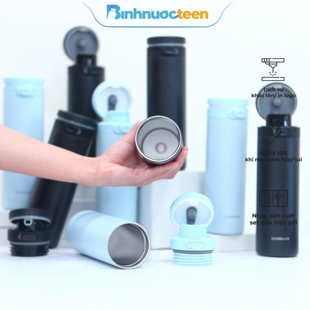 Bình Giữ Nhiệt LocknLock LHC3274 430ml Silhouette One Touch - Binhnuocteen